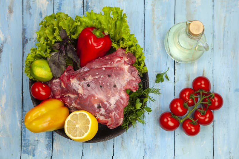 Nutria Meat with Vegetables and Herbs, Blank, Meat Processing Stock ...