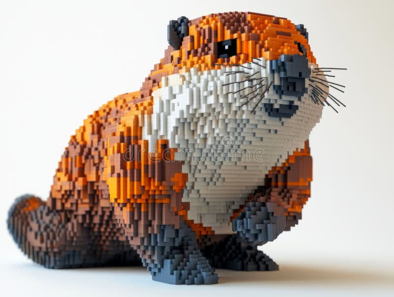 Nutria Pixelada Sobre Fondo Blanco. Imagen de archivo - Imagen de ...