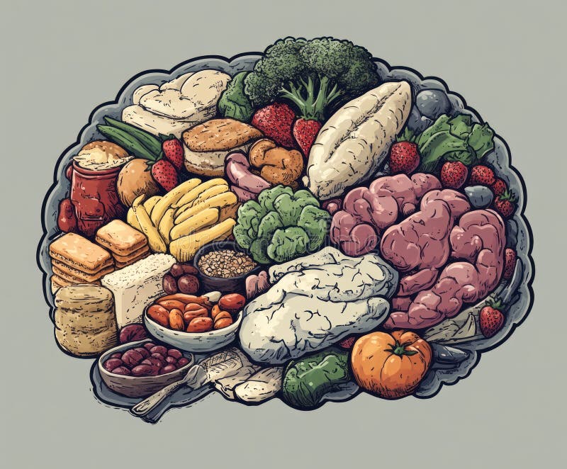Nutrient-Rich Brain: a Composition of Fruits, Vegetables, Fish, Meat ...