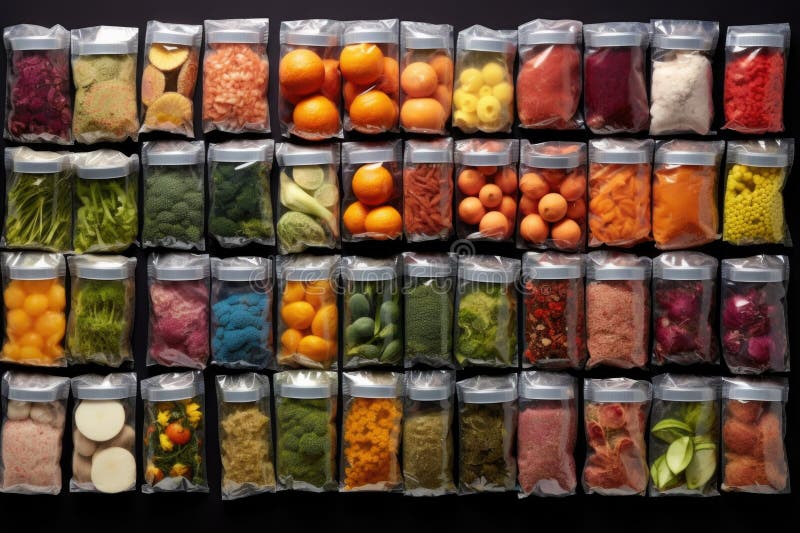 Nutrient-rich Space Food Packages Neatly Arranged Stock Illustration ...