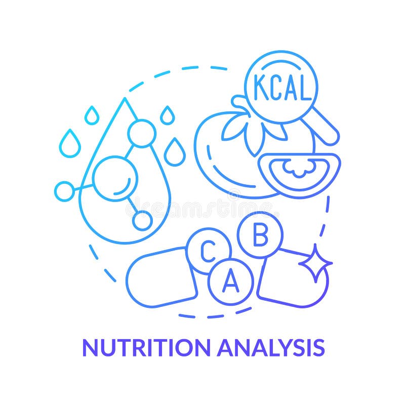Nutrition Analysis Blue Gradient Concept Icon Stock Vector ...