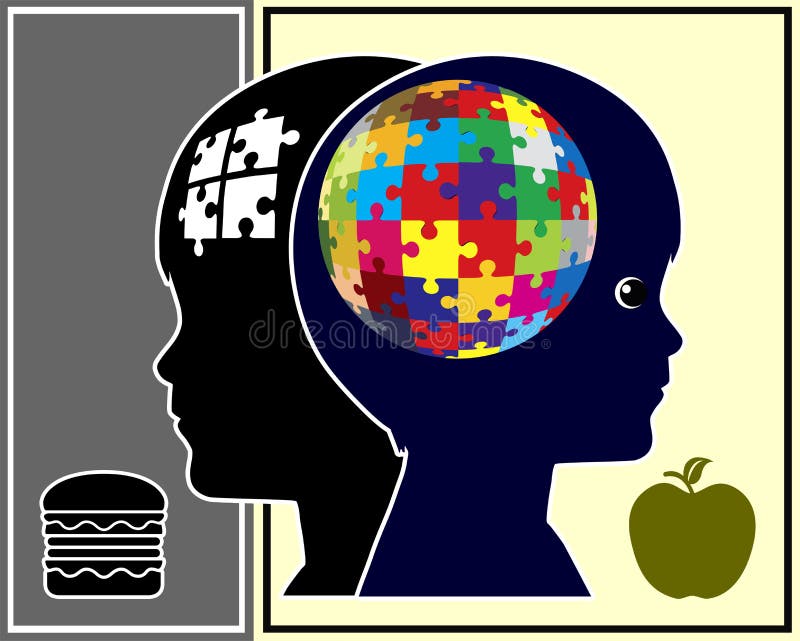 Nutrition and Brain Function Stock Illustration - Illustration of ...