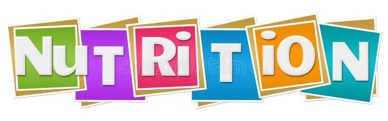 Nutrition Colorful Blocks stock illustration. Illustration of word ...