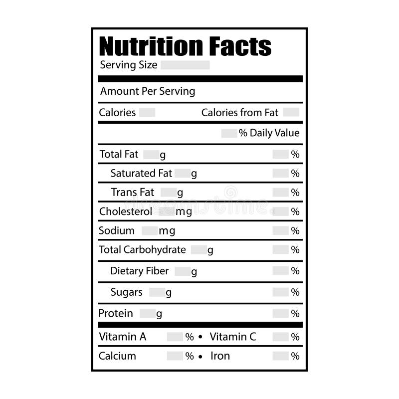 Nutrition Facts Design Label. Vector Illustration in Flat Stock ...