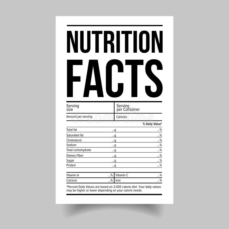Nutrition Facts Food Label stock vector. Illustration of nutrition ...