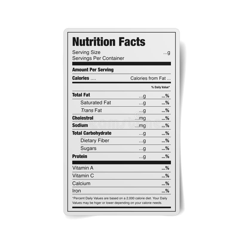Nutrition Facts Label Ingredients Stock Illustrations – 102 Nutrition ...