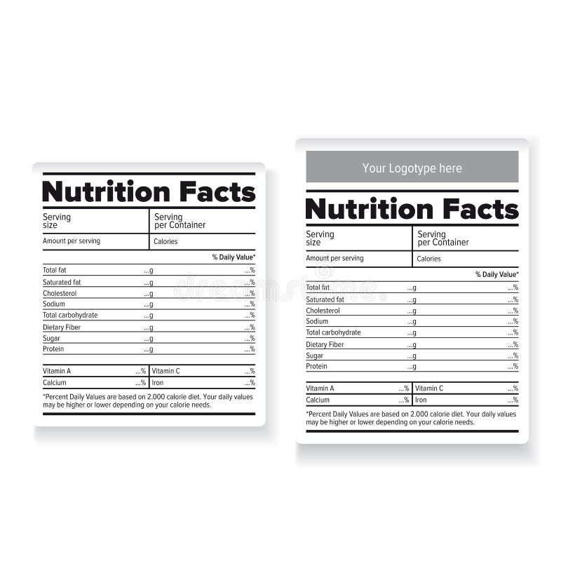 Nutrition Facts Food Label stock vector. Illustration of nutrition ...