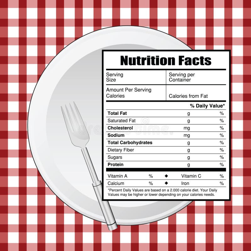 Nutrition Facts on Table Illustration Stock Vector - Illustration of ...