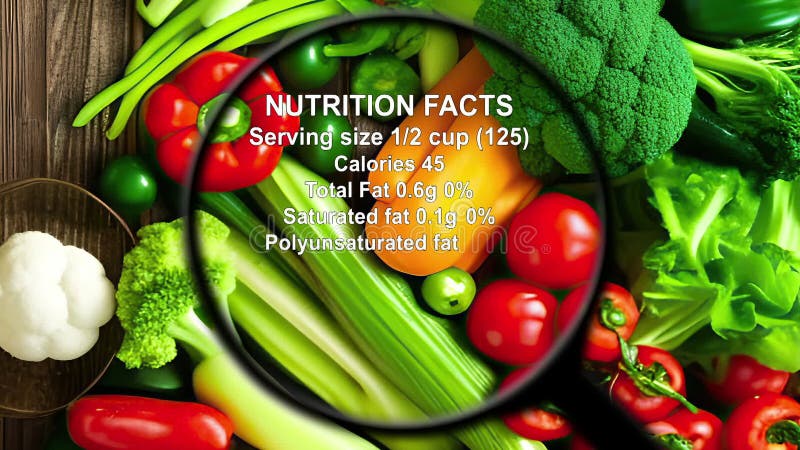 Nutrition Facts on Various Vegetables Stock Footage - Video of fresh ...