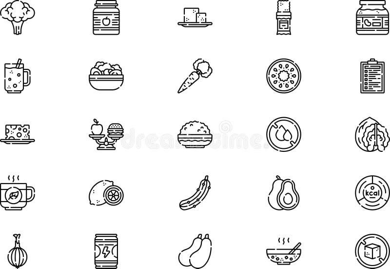 Nutrition Icons Collection is a Vector Illustration with Editable ...