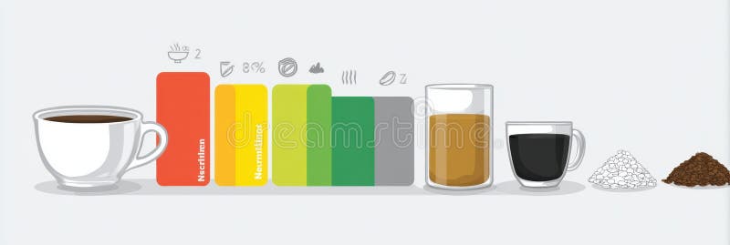 Nutrition Label Breakdown of Caffeine Sources with Bar Graphs ...