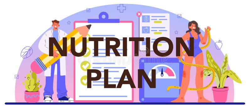 Nutrition Plan Typographic Header. Nutrition Therapy with Healthy Food ...
