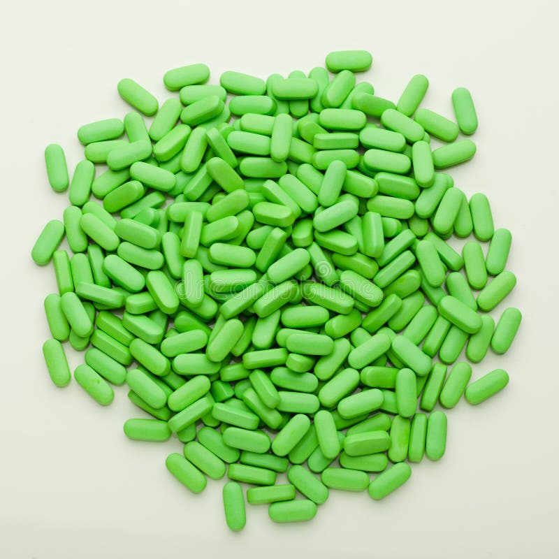 Nutrition Supplements, Green Vitamins Stock Image - Image of heap ...