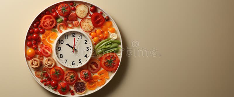 Nutrition Timing: Clock and Plate Setup, Showcasing the Harmony between ...
