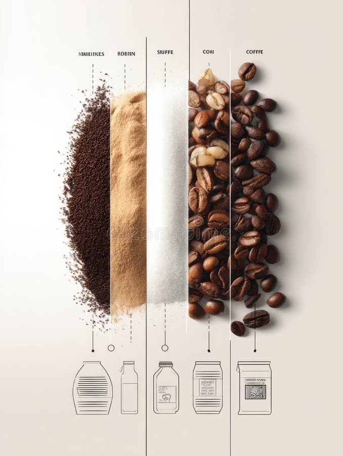 Nutritional Breakdown of Caffeine Sources Illustrating Various Types of ...