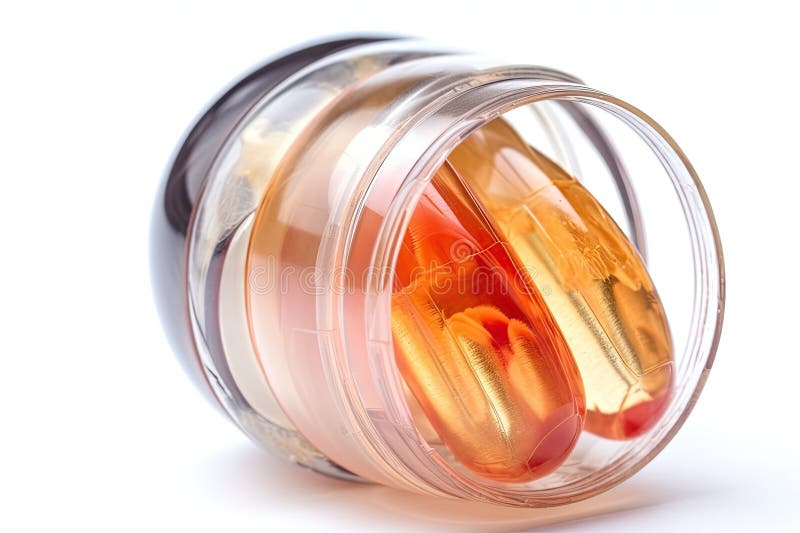 Nutritional Supplement Capsule, with View of the Inside of the Body ...