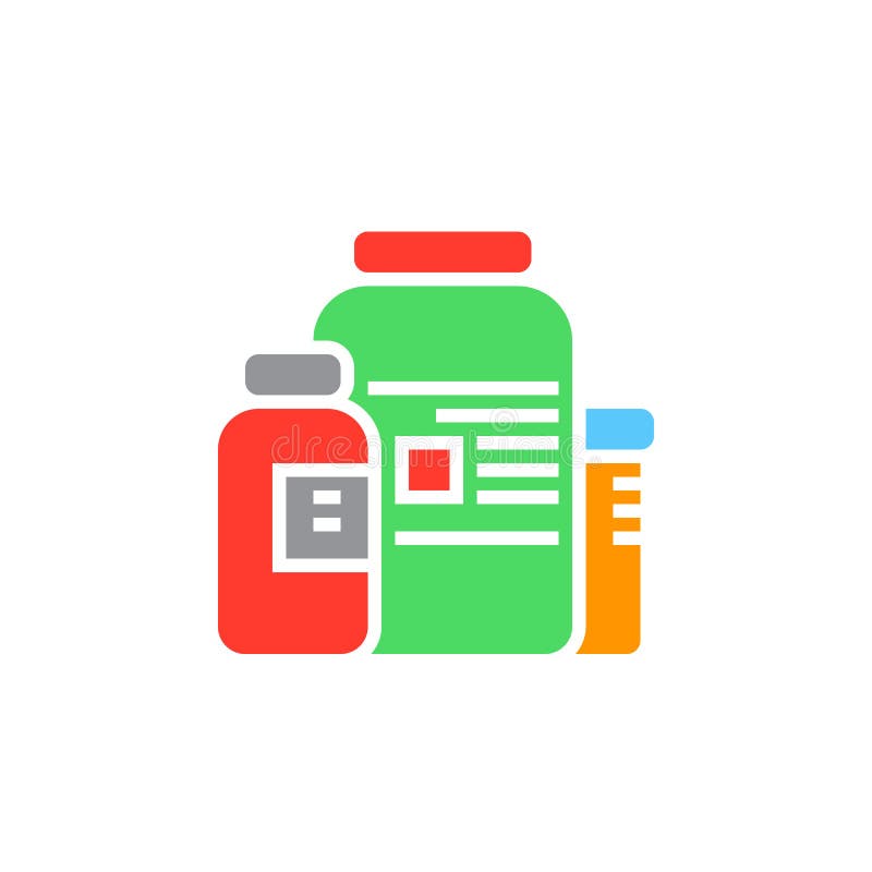 Nutritional Supplements Icon Vector, Solid Flat Sign, Colorful ...