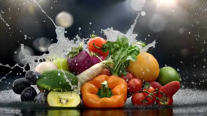 Nutritional Vitality: Vibrant Vegetables, Fruits Captured in Dynamic ...