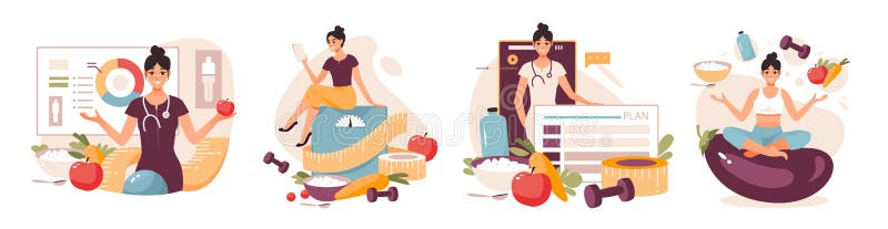 Nutritionist Concept. Weight Loss Program and Diet Plan. Diet Therapy ...