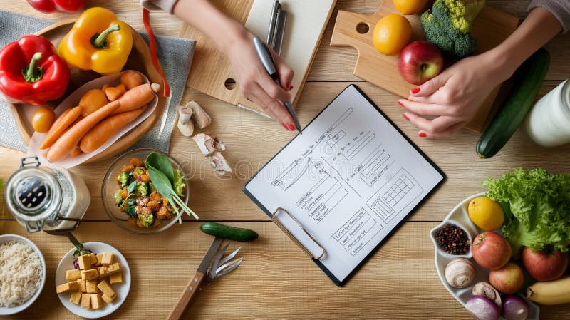 Nutritionist Creating a Personalized Meal Plan for a Client Based on ...