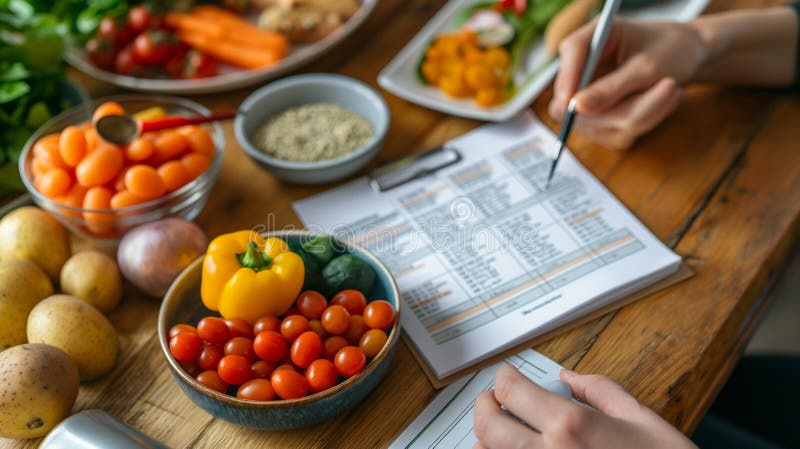 Nutritionist Creating a Personalized Meal Plan for a Client Based on ...