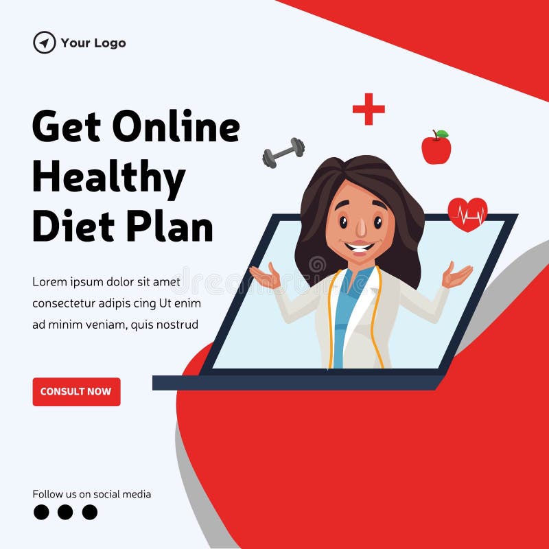 Banner Design of Get Online Healthy Diet Plan Stock Vector ...