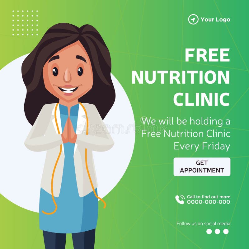 Banner Design of Free Nutrition Clinic Stock Vector - Illustration of ...