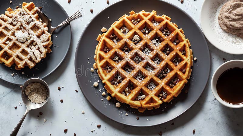 Nutritious Delight Chia Seed Infused Waffles.AI Generated Stock ...