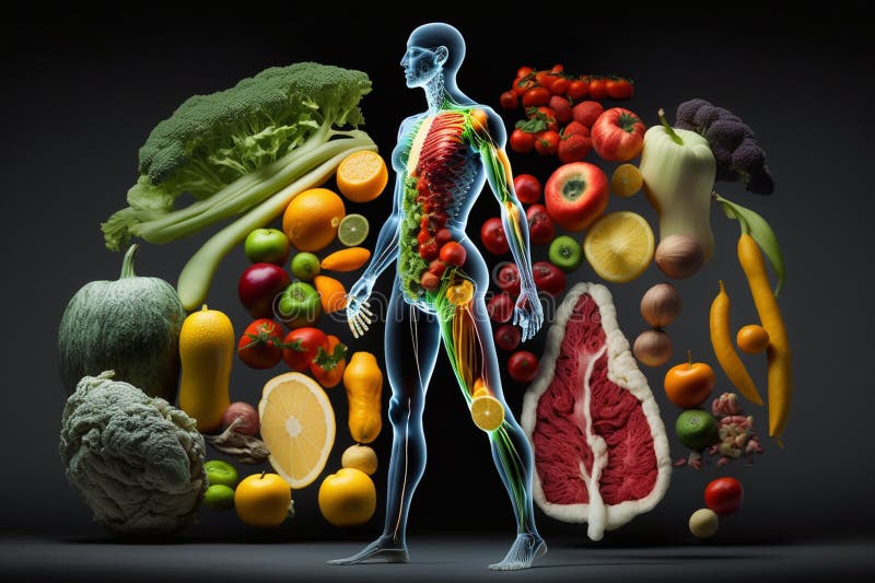 Nutritious Food for the Human Body. AI Stock Illustration ...