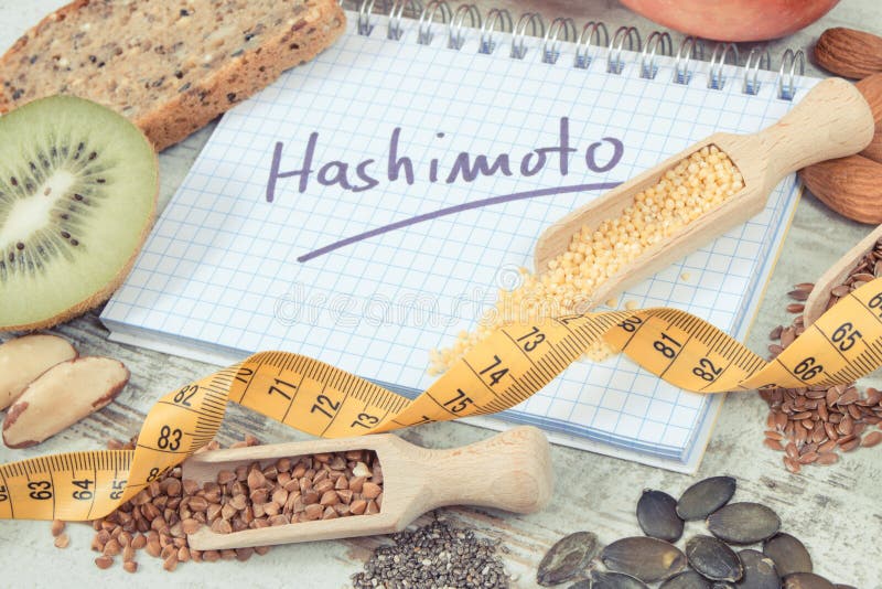 Nutritious Ingredients and Inscription Hashimoto. Healthy Food ...