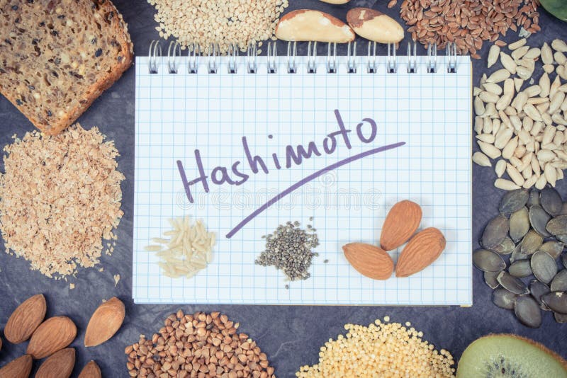 Nutritious Ingredients and Inscription Hashimoto. Healthy Food ...
