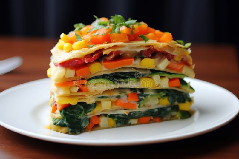 Nutritious Layered Vegetable Pie. Generate Ai Stock Illustration ...