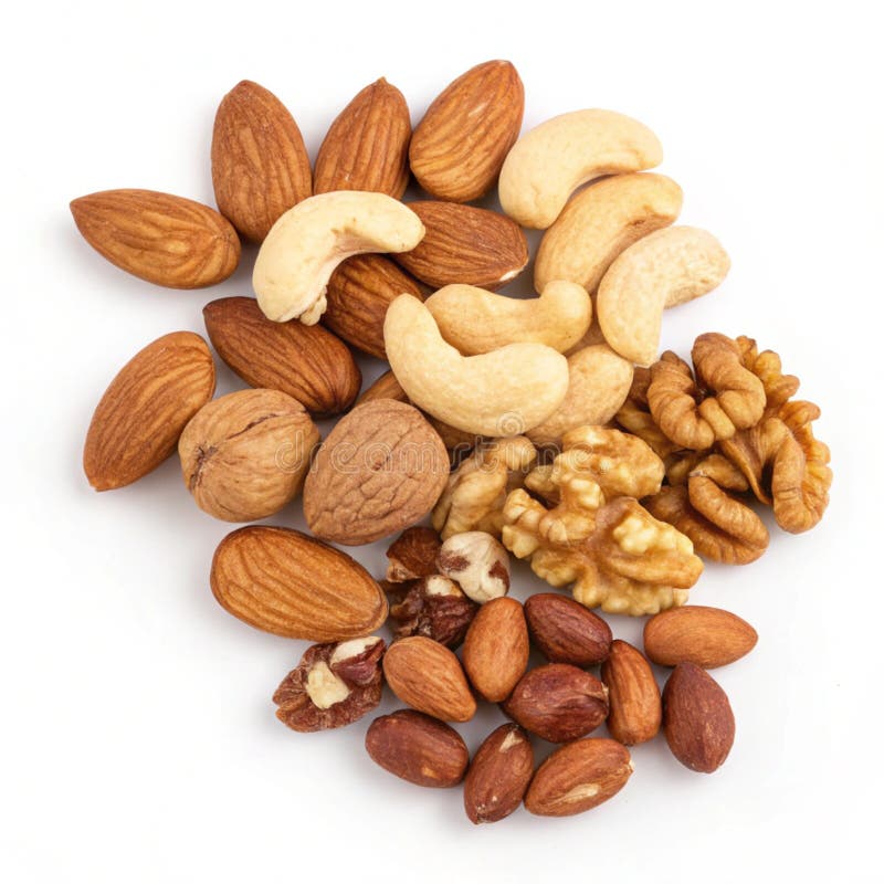 Mix of Nuts Perfect Snack Isolated on White Background Stock ...