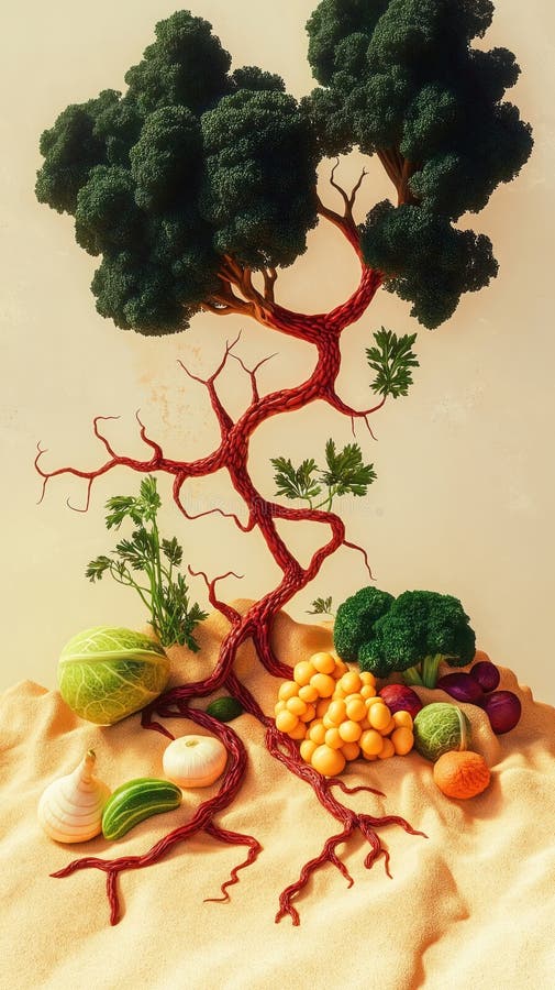 Nutritious Vegetables Form Vascular System Design. Vegetables Like ...