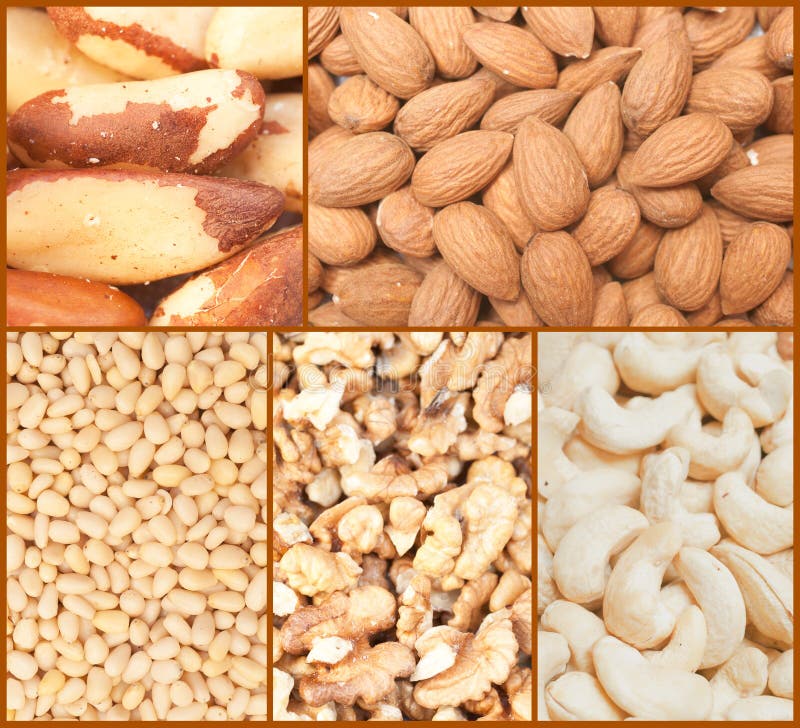 Nuts collage stock image. Image of nutrition, maize, nutshell - 20318817