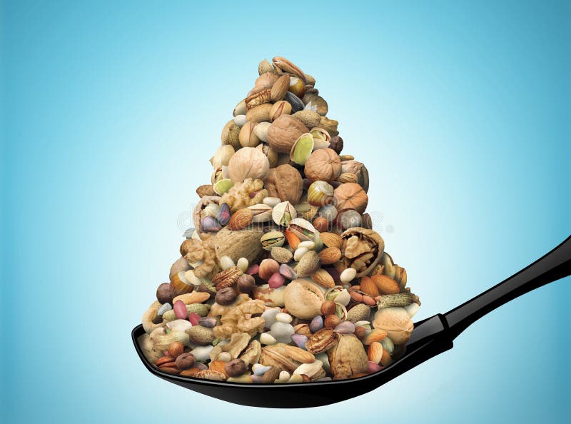 Nuts stock photo. Image of walnut, food, pine, almond - 53352730