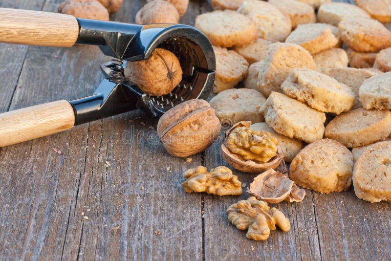 Nuts biscuits stock photo. Image of bakery, woodennutcracker - 27609988