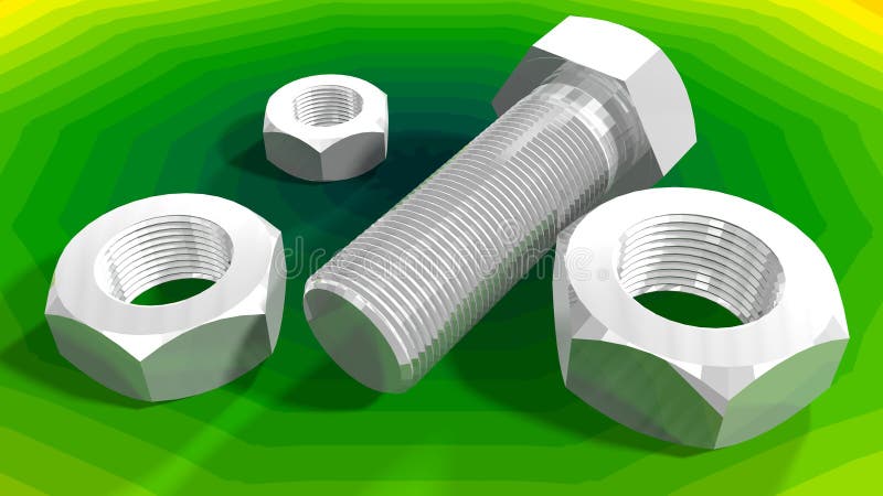 Nuts and Bolt on Textured Background. Green To Yellow Gradient Stock ...