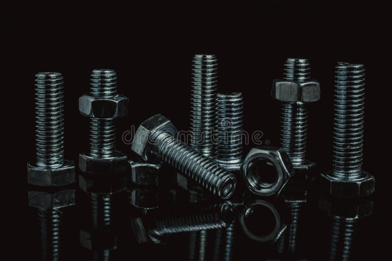 Construction Fasteners from Steel Material. Stock Image - Image of work ...