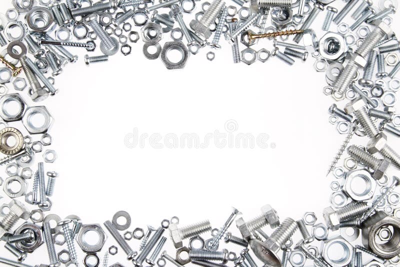 Assorted Nuts and Bolts Frame Stock Photo - Image of abstract, iron ...