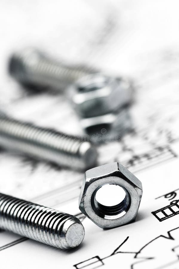 Nuts and bolts close up stock image. Image of construction - 5331915