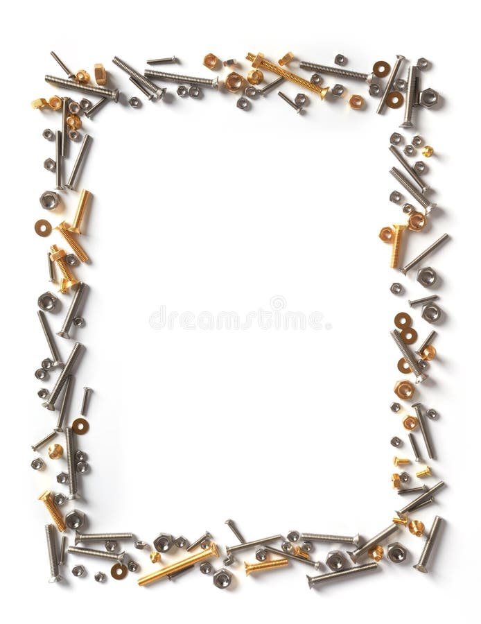 Nuts and bolts frame stock image. Image of grey, copy - 197798865