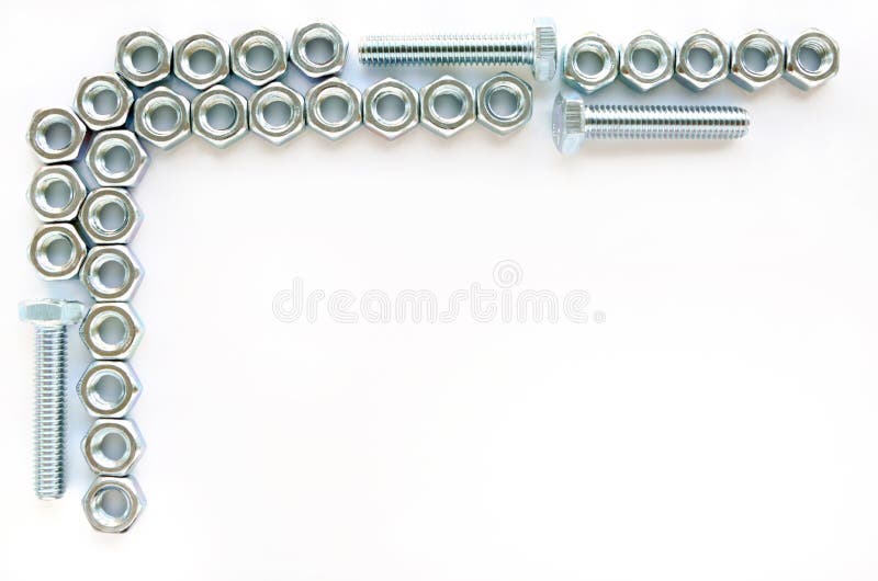 Nuts and bolts frame stock image. Image of fasten, manufacturing - 37079107