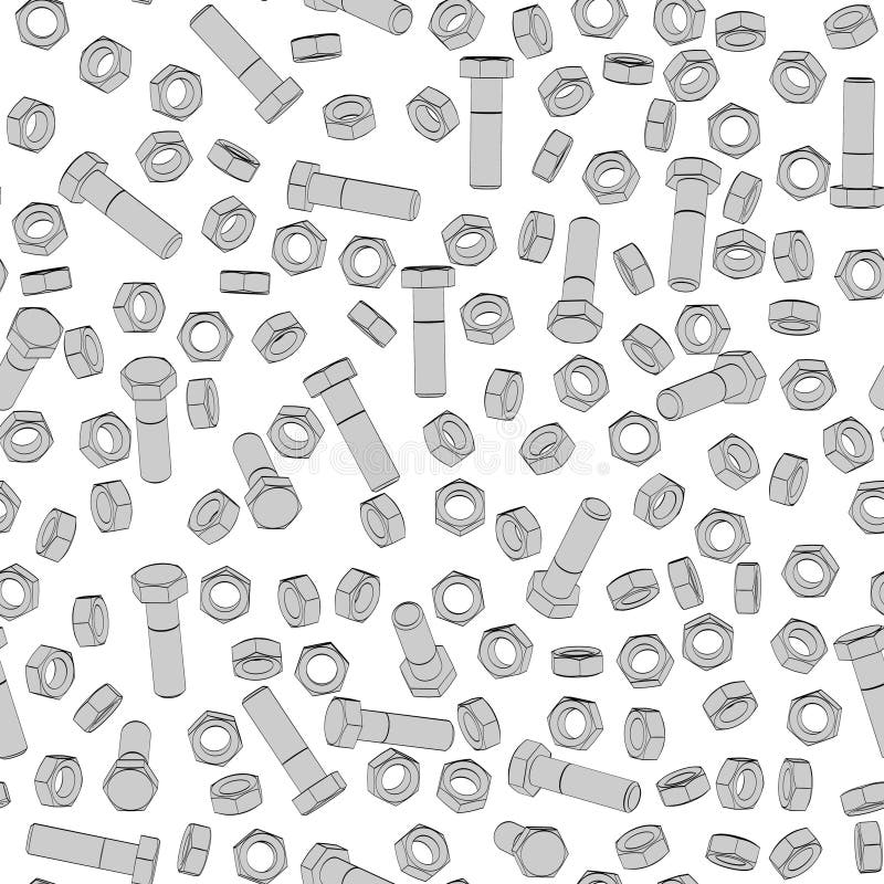 Nuts and bolts seamless stock illustration. Illustration of machine ...
