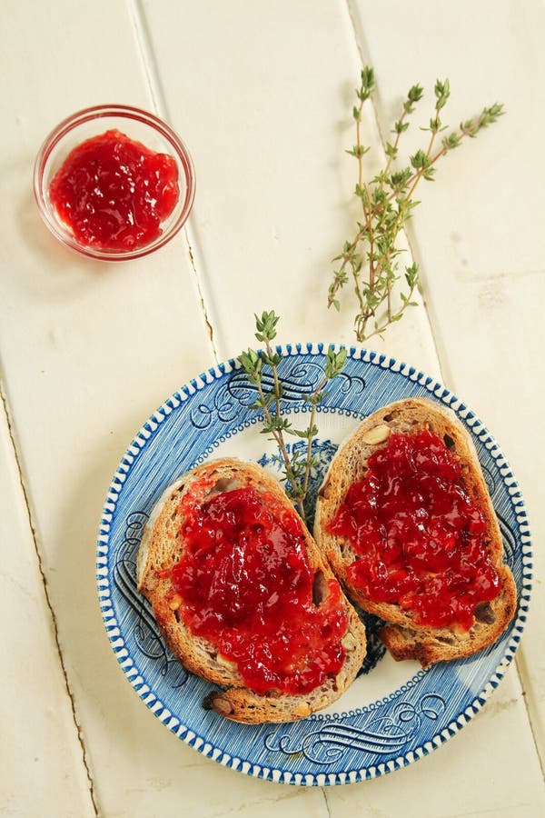 Strawberry jam on toast stock image. Image of food, breakfast - 29778135