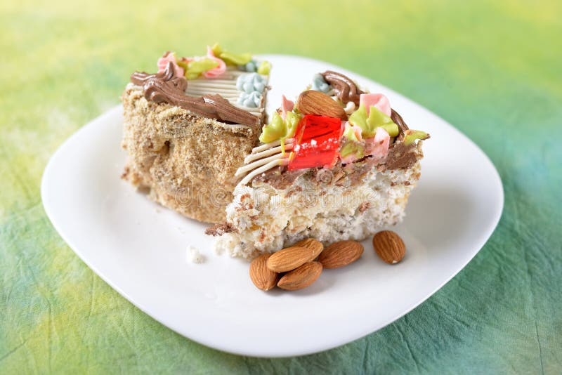 Nuts Cake stock photo. Image of decorated, dessert, cocoa - 28010254