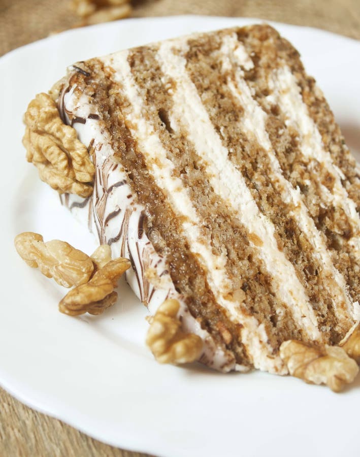 Nuts Cake stock image. Image of hazelnut, creamy, cuted - 36752225