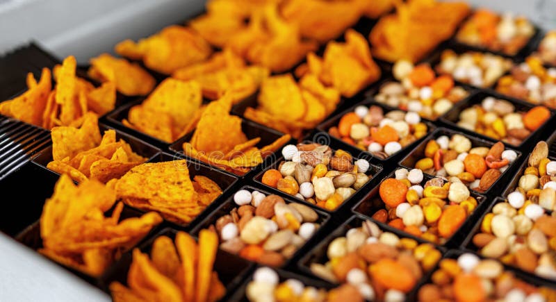 Nuts and Chips in a Set of Beer Snacks Stock Photo - Image of variety ...