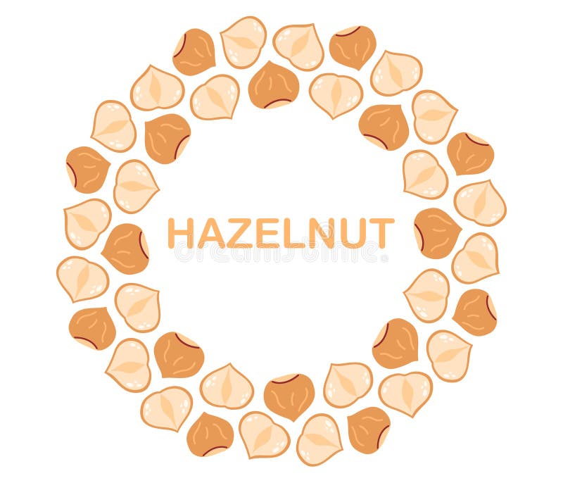 Nuts Circle Frame. Round Hazelnut Border. Flat Vector Illustration ...