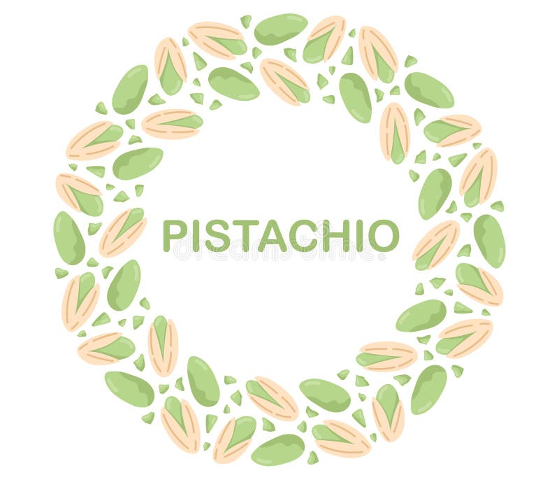 Nuts Circle Frame. Round Pistachio Border. Flat Vector Illustration ...